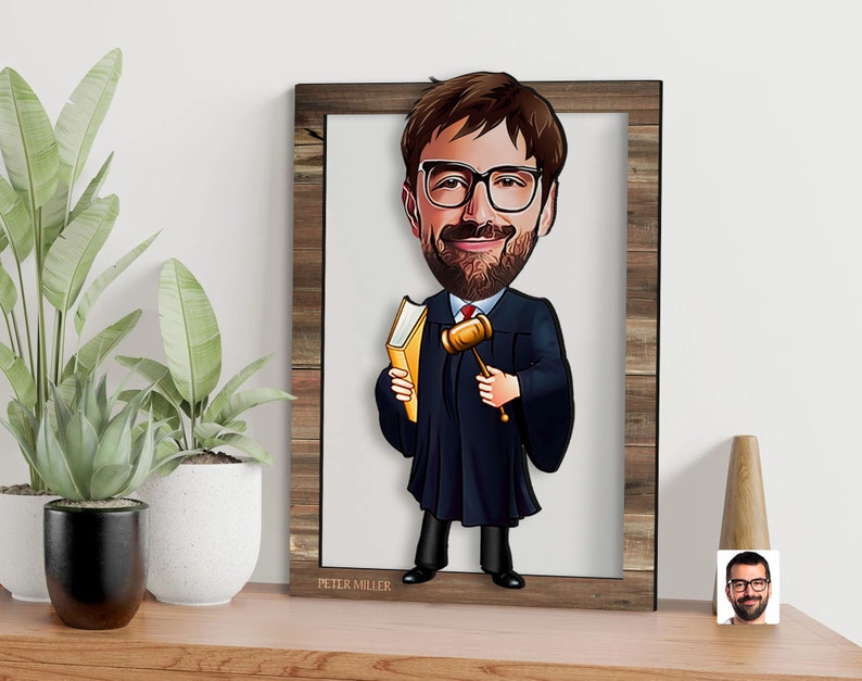 Personalized 3D Wooden Cartooned Judge Wall Art Custom - Etsy