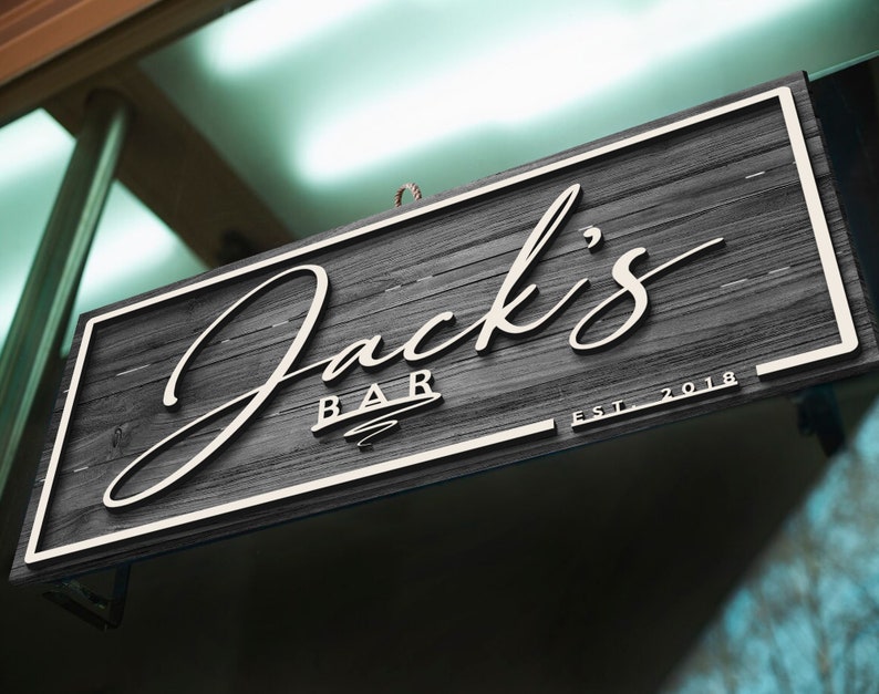 Personalized Bar Sign Wooden Sign Gift Custom Wood Sign - Etsy