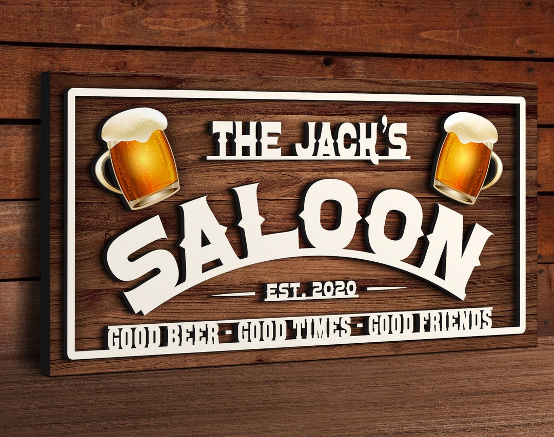 Personalized Wooden Bar Sign Custom Wood Sign Personalized - Etsy