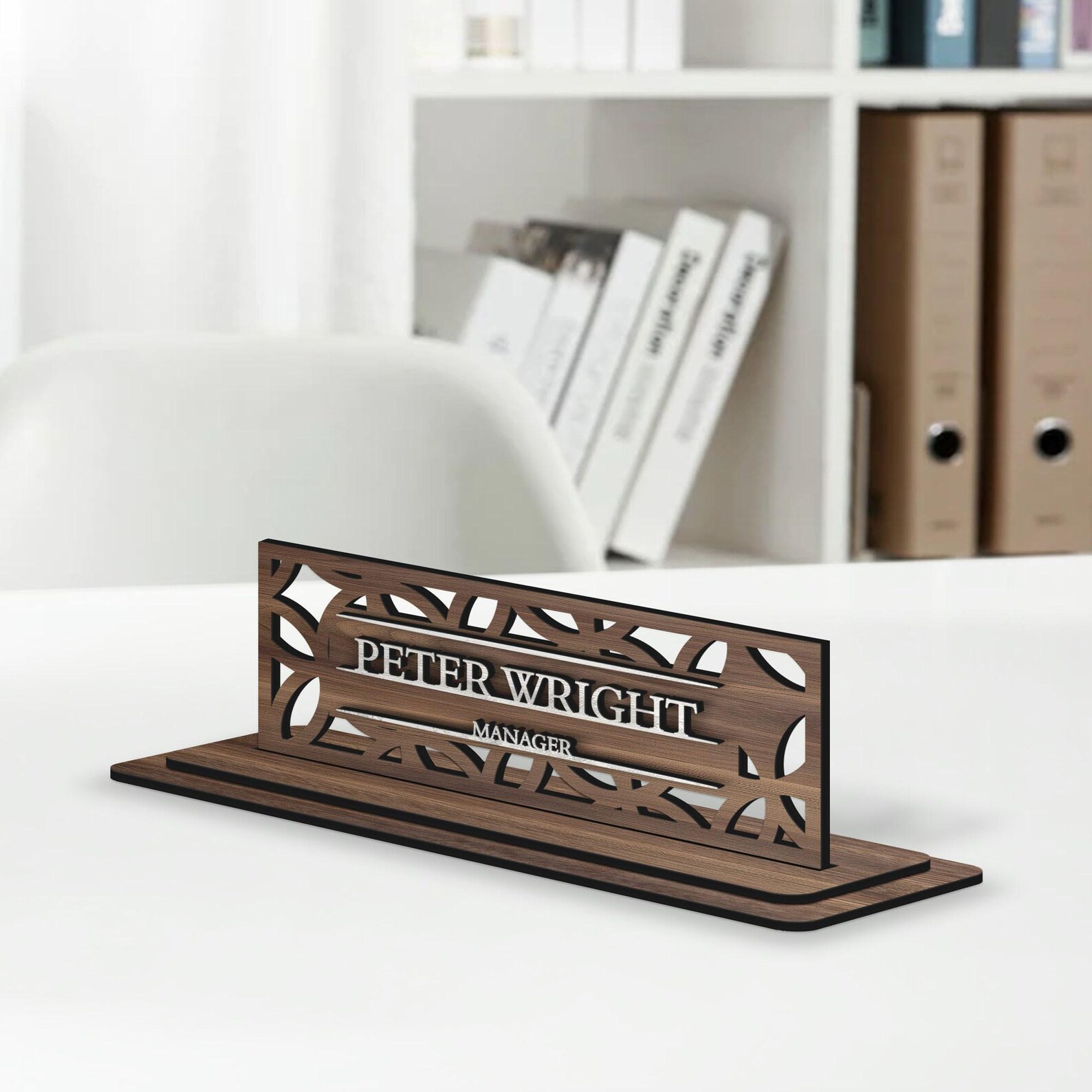 Personalized Handmade 3D Wooden Name Plate, Custom Laser Cut Table Name ...