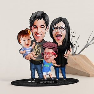 Personalized 3D Wooden Cartooned Family Figurine Trinket, Custom ...