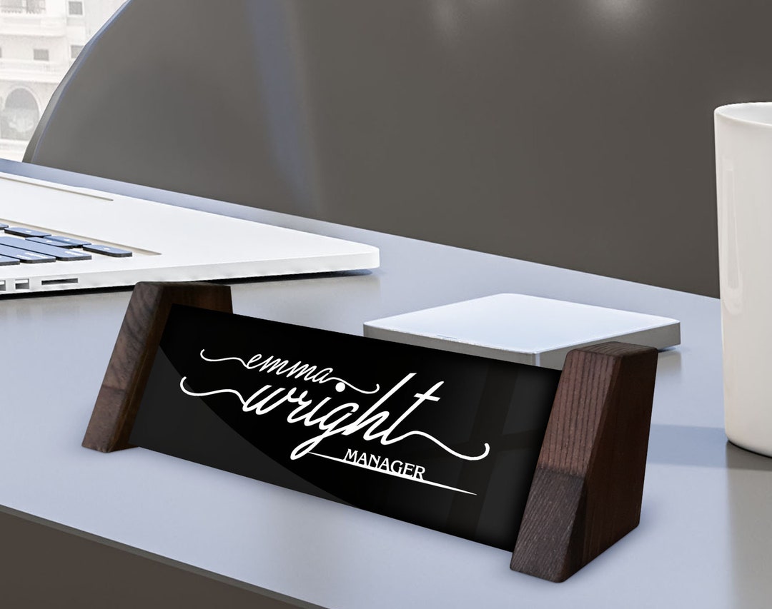 Personalized Handmade 3D Natural Wood Base Colored Acrylic Desk Name ...