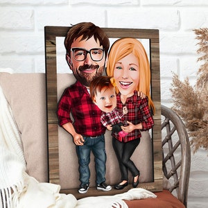 Personalized 3D Wooden Cartooned Family Wall Art, Custom Cartoon ...