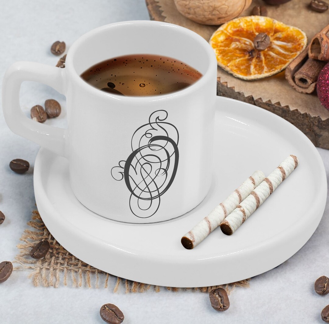 Customized Calligraphy Letter Espresso / Turkish Coffee Cup Set ...