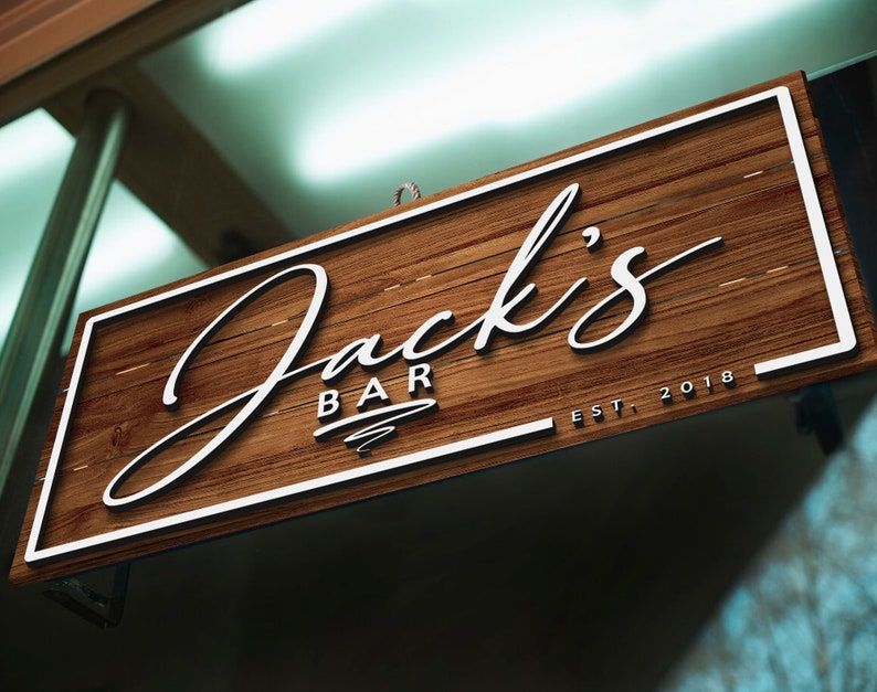 Personalized Bar Sign Wooden Sign Gift Custom Wood Sign - Etsy