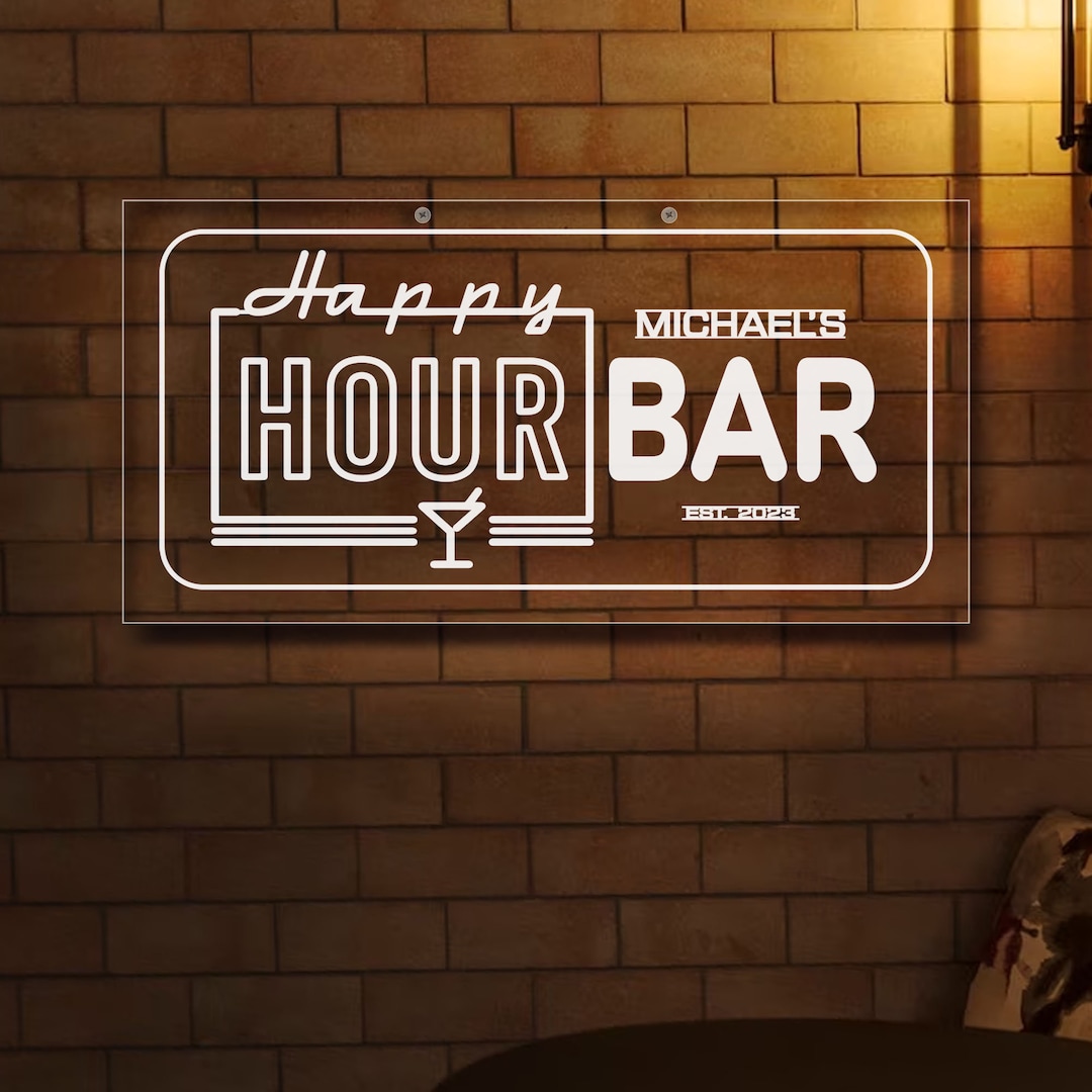 Personalized Clear Acrylic Bar Sign, Custom Bar Sign, Beer Pub, Man ...