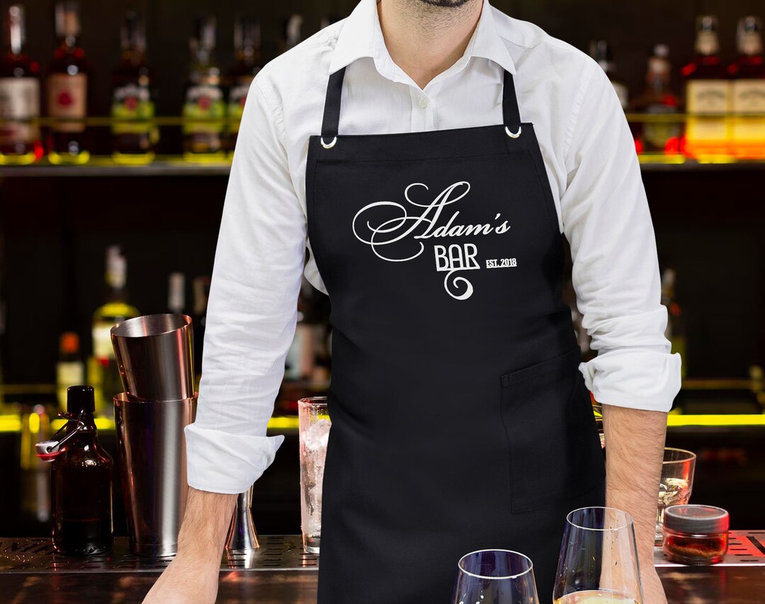 Personalized Professional Bar Apron, Barmen, Barmaid Apron, Custom ...