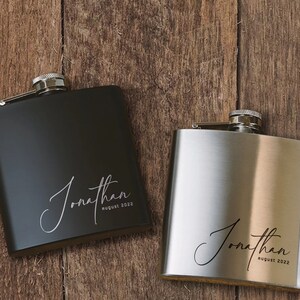 Personalized Laser Engraved Steel Hip Flask, Custom 6oz Hip Flask ...