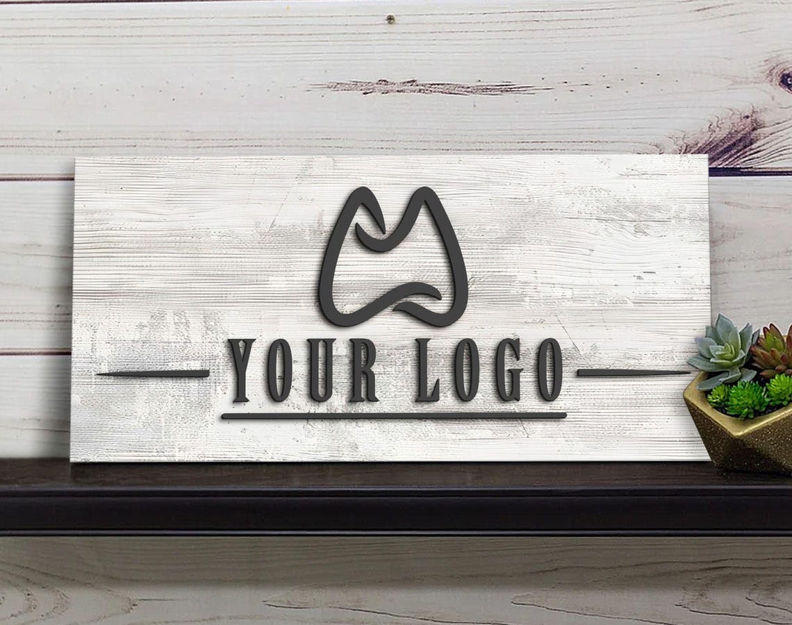 Personalized Wooden Logo Sign, Wooden Sign, Custom Wood Company Sign ...
