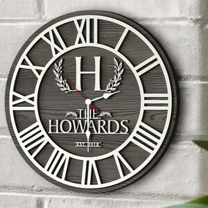 Personalized 3D Wooden Oversized Wall Clock, Custom Large Wall Clock ...