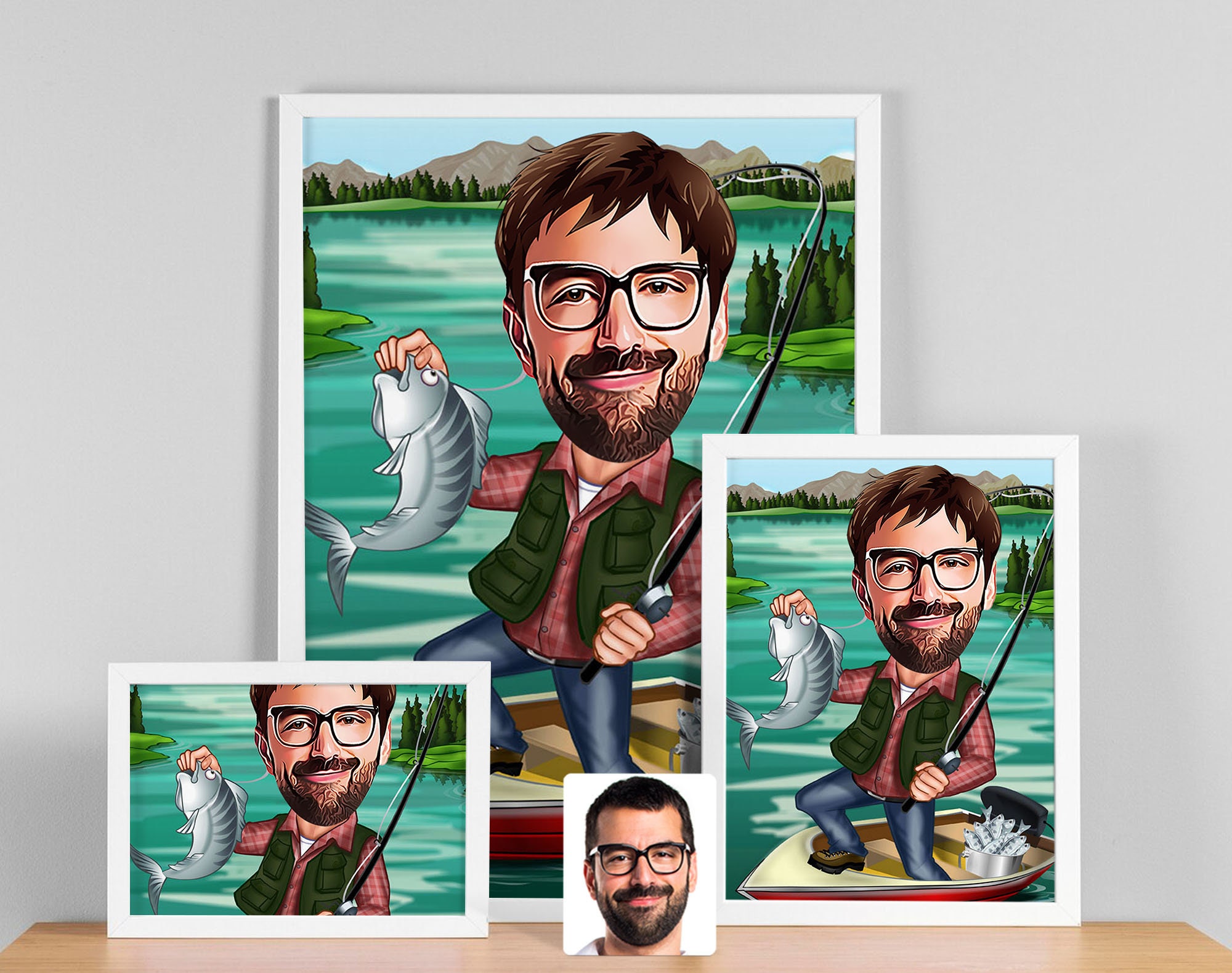 Customized Cartoon Fisherman B Custom Catch Fisherman Figure - Etsy