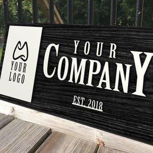 Personalized Wooden Logo Sign, Wooden Sign, Custom Wood Company Sign ...