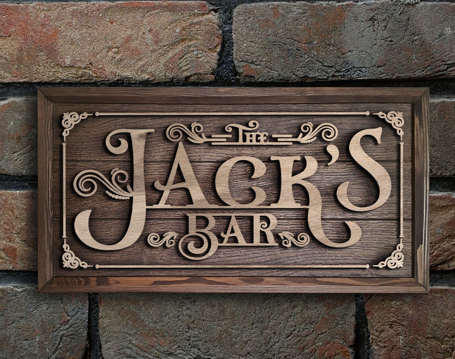 Personalized Handmade Oak Tree Bar Sign Custom Wood Bar Sign - Etsy