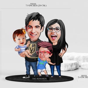 Personalized 3D Wooden Cartooned Family Figurine Trinket, Custom ...