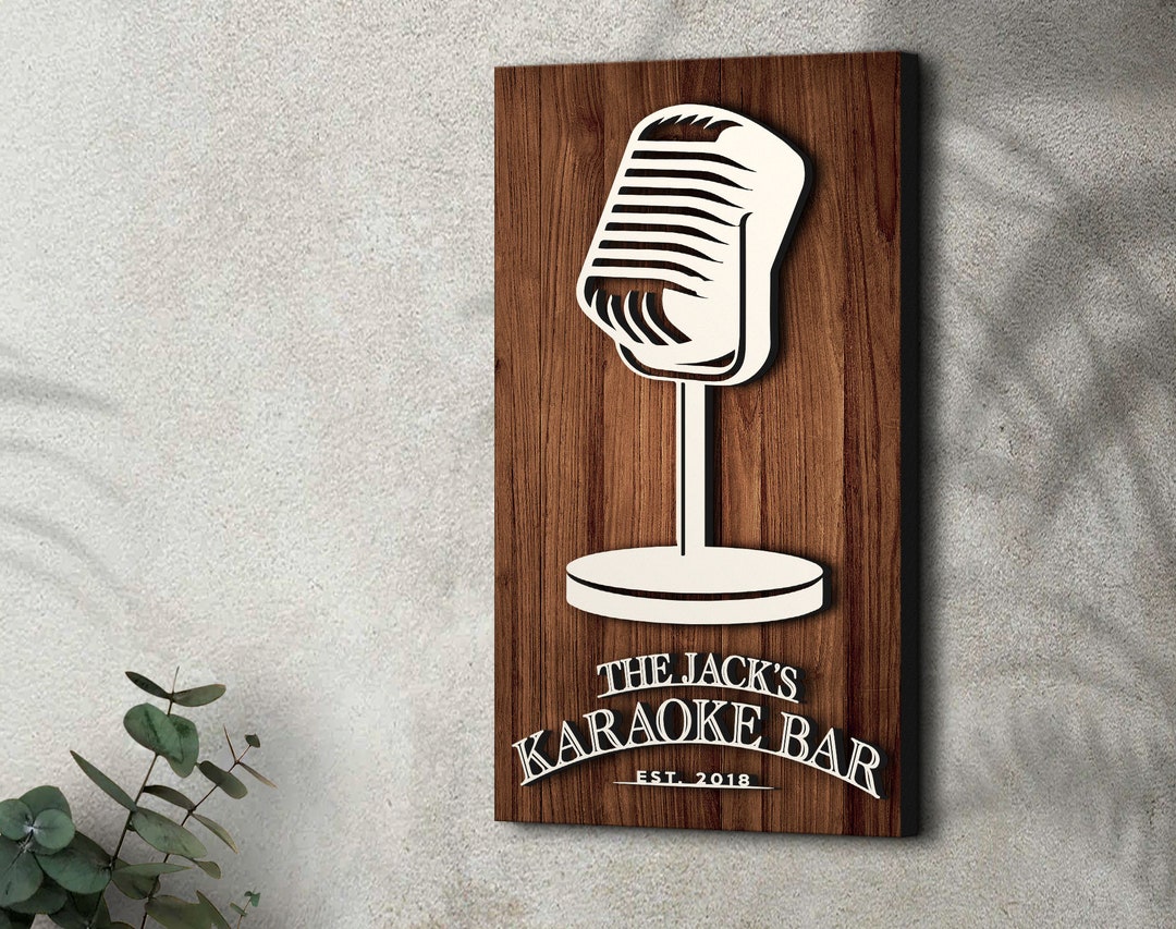 Personalized Wooden Karaoke Bar Sign, Custom Wood Sign, Personalized ...