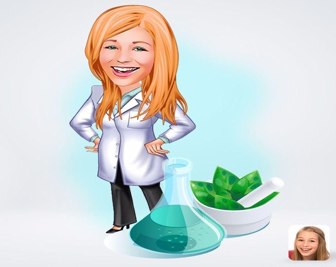 Personalisierte Apothekerin Zeichnung / Apothekerin Cartoon Zeichnung ...
