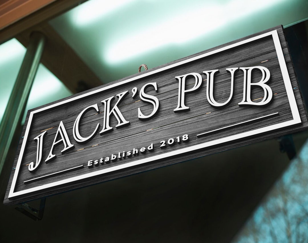 Personalized Bar Sign Wooden Sign Gift Custom Wood Sign Personalized ...