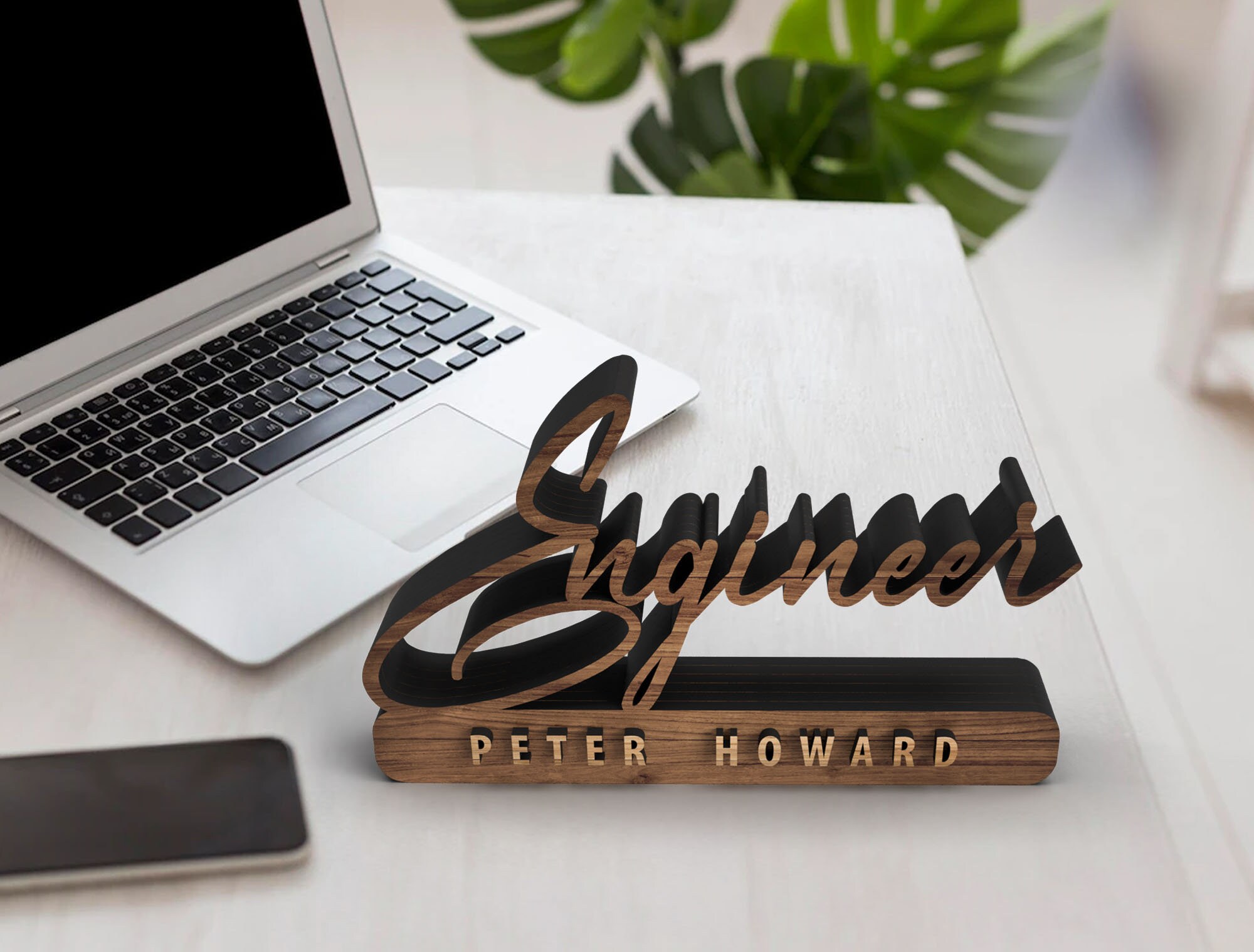 Personalized Handcrafted 3D Wooden Desk Name Plate Custom 3D - Etsy