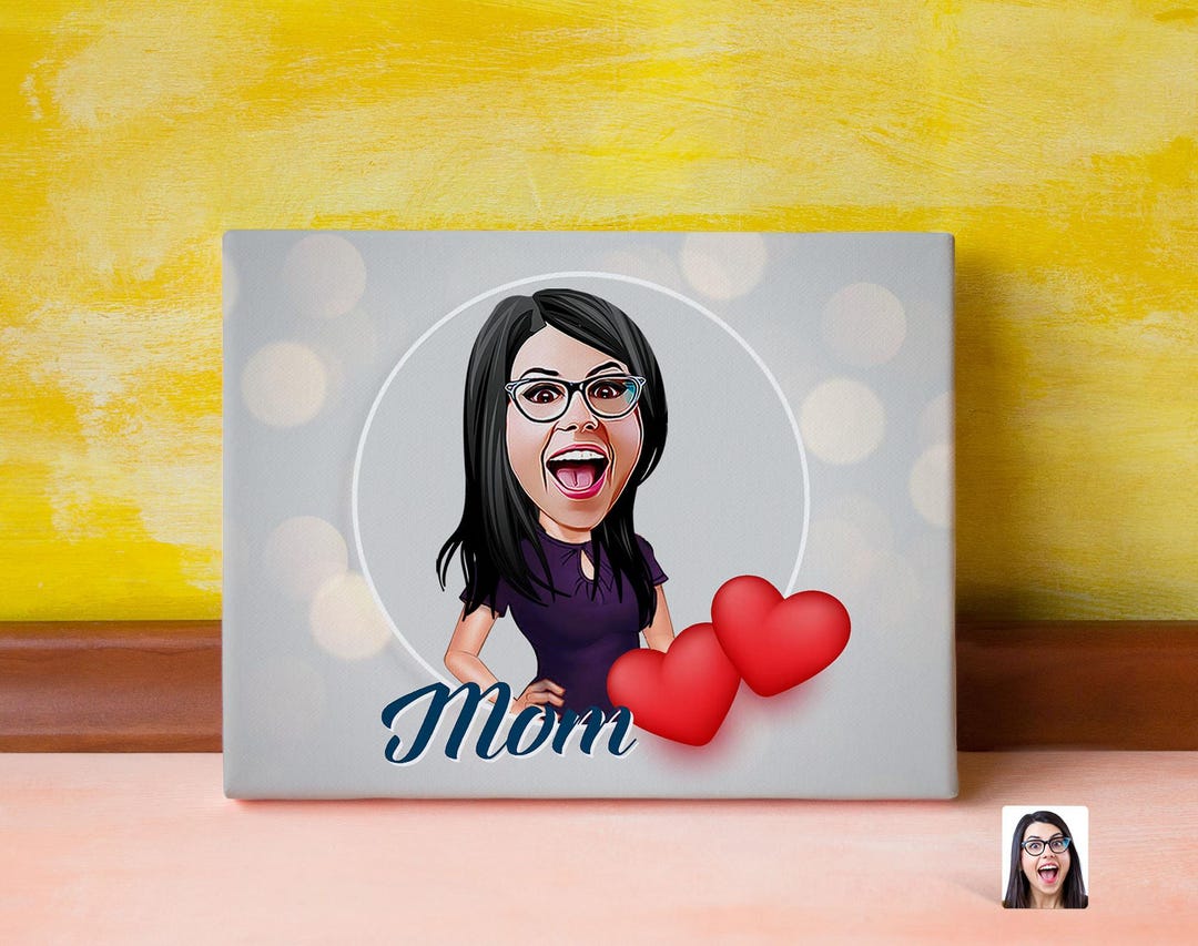 Personalized Mother's Day Cartoon Drawing, Mom Cartoon Drawing ...