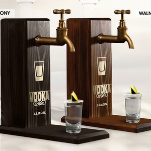Natural Wood Gilded Mirror Vodka Dispenser, Alcoholic Drink Dispenser ...