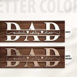 Personalized Embossed Wood Dad Sign, Gift for Dad, Custom Gift for Dad ...