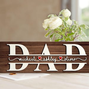 Personalized Embossed Wood Dad Sign, Gift for Dad, Custom Gift for Dad ...