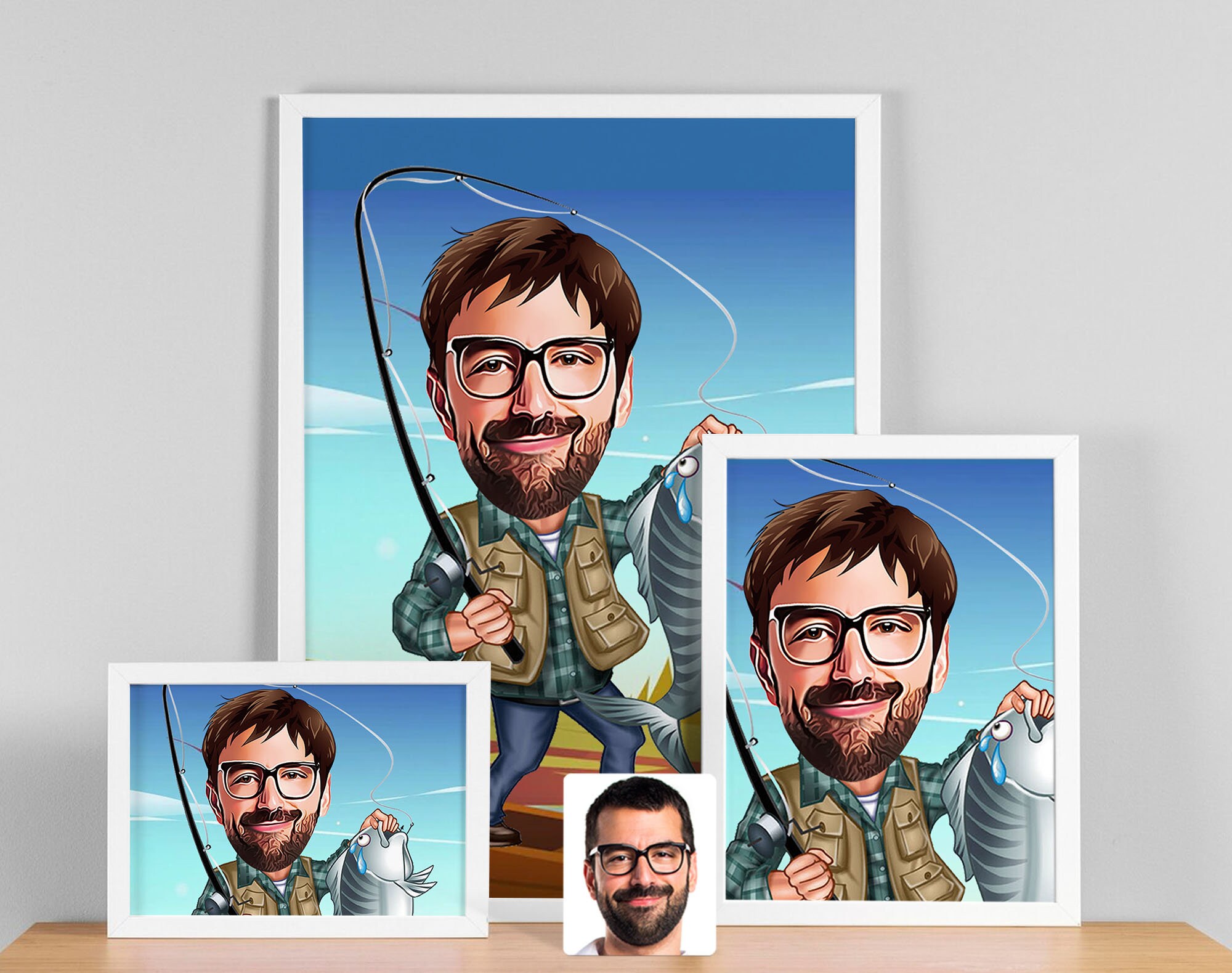 Customized Cartoon Fisherman B Custom Catch Fisherman Figure - Etsy