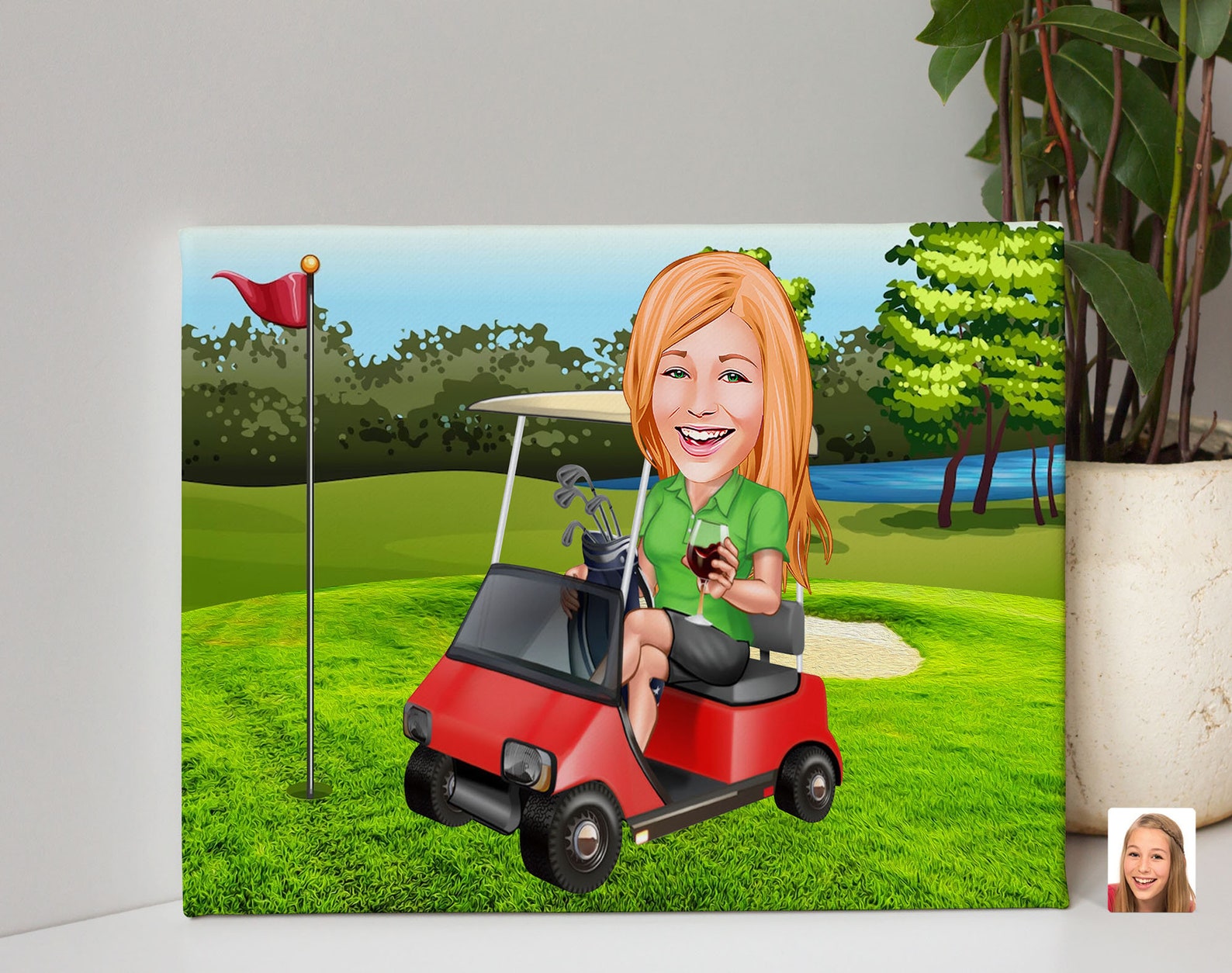 Personalized Golfer Caricature Drawing, Cartoon From Photo, Custom Golf ...