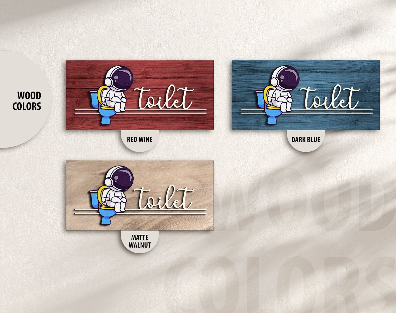 Wooden Modern Toilet Door Sign Bathroom WC Washroom Sign - Etsy