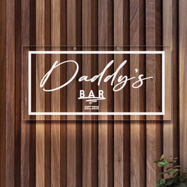 Personalized Clear Acrylic Bar Sign, Custom Bar Sign, Beer Pub, Man ...