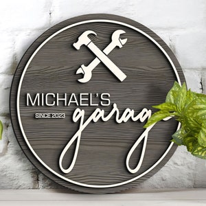 Personalized Name Garage Sign, Housewarming Gift, Custom Garage Wood ...
