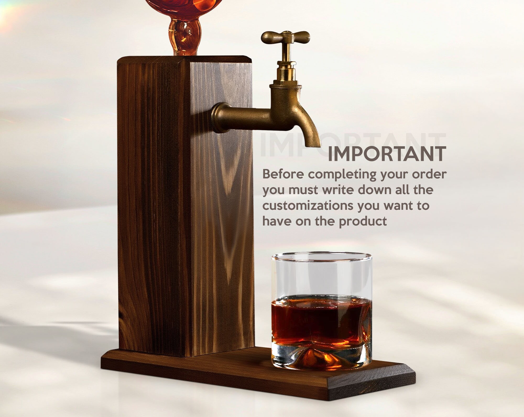 Personalized Embossed Named Landscape Design Wooden Whiskey Dispenser ...