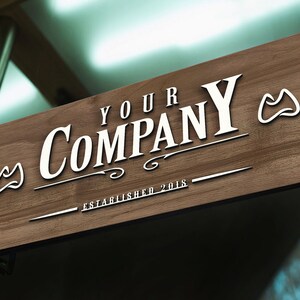 Personalized Wooden Logo Sign, Wooden Sign, Custom Wood Company Sign ...