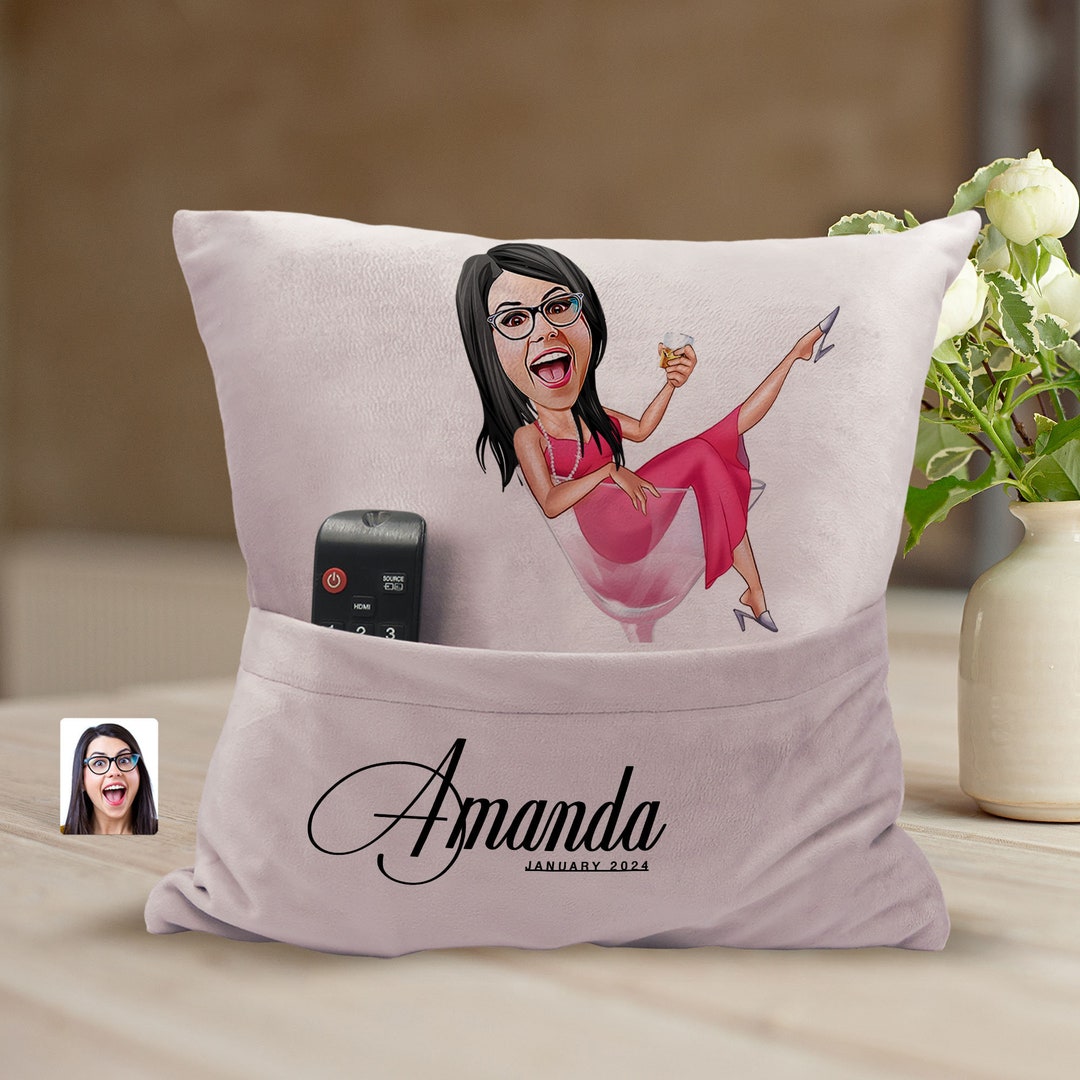 Personalized Boss Cartoon Pillow With Pockets, Custom Fluffy Pillow ...