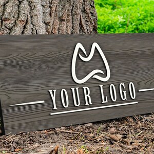 Personalized Wooden Logo Sign, Wooden Sign, Custom Wood Office Sign ...