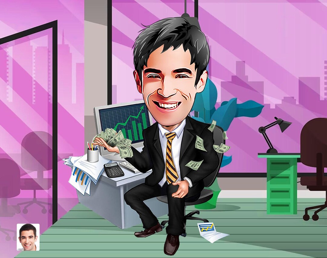 Personalized Manager Cartoon Drawing, Custom CEO Cartoon Drawing ...