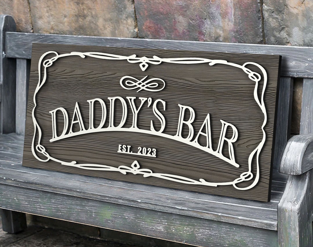 Personalized Dad Bar Sign, Wooden Sign Gift, Custom Wood Sign ...