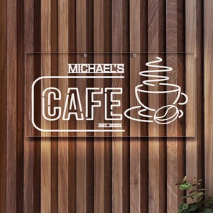 Personalized Clear Acrylic Coffee Bar Sign, Custom Coffee Shop Sign ...