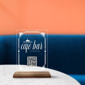 Custom Made QR Code Menu Sign Custom Natural Wood and Acrylic - Etsy