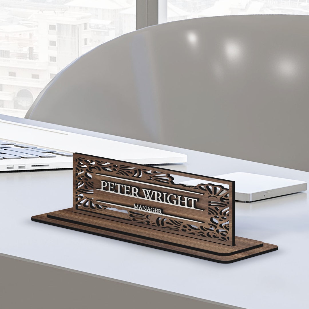 Personalized Handmade 3D Wooden Name Plate, Custom Laser Cut Table Name ...