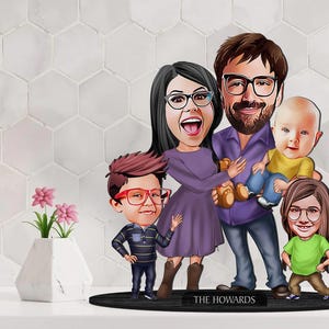 Personalized 3D Wooden Cartooned Family Figurine Trinket, Custom ...
