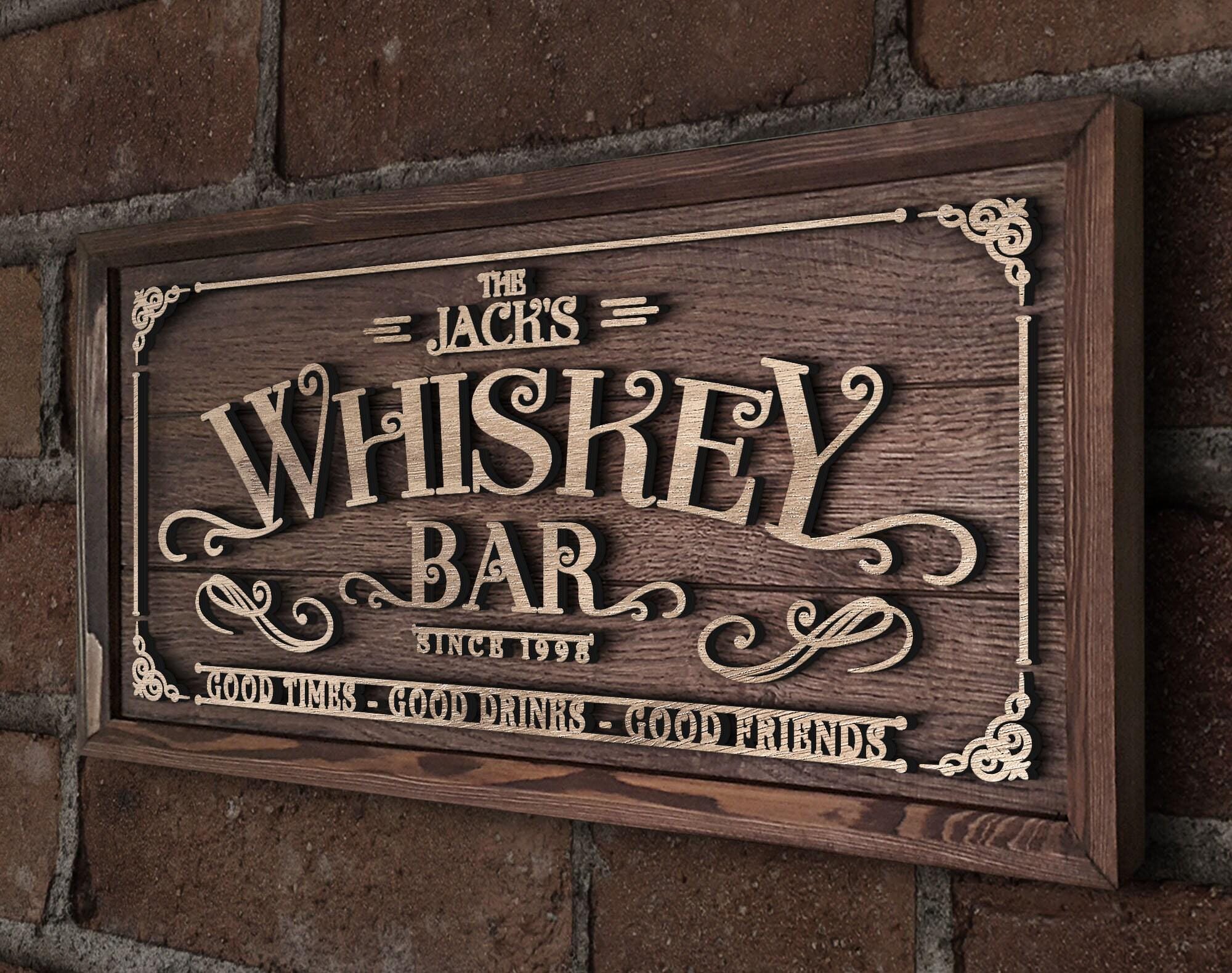 Personalized Handmade Oak Tree Bar Sign, Custom Wood Bar Sign, Bar and ...