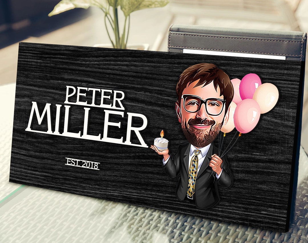 Personalized 3D Wooden Named Cartooned Birthday Painting, Custom ...