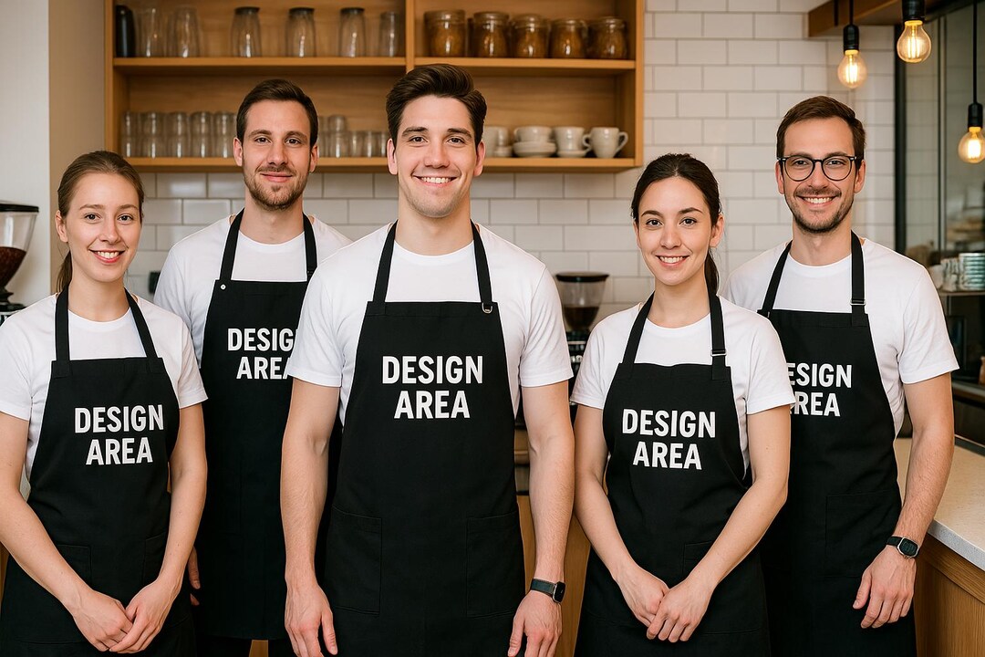 Custom "design Area" Apron Set of 5 – Personalized Unisex Black Aprons ...