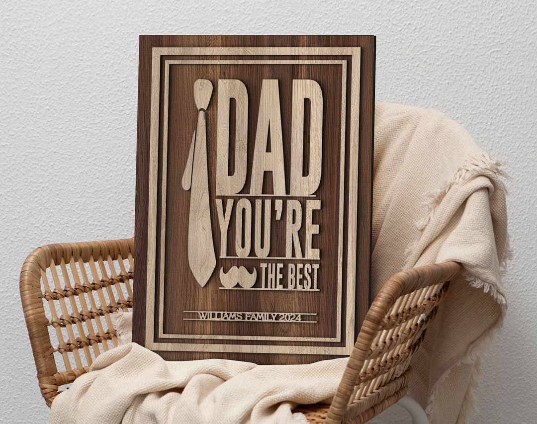 Personalized Father's Day Design Wood Wall Art, Custom Wooden Painting ...