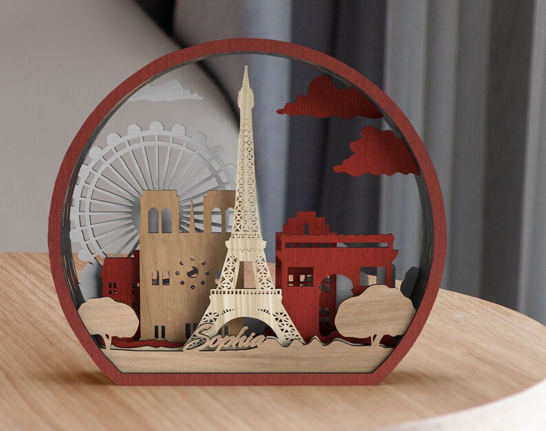 Handcrafted 12 Layered 3D Paris City Wooden Decoretive Wall - Etsy