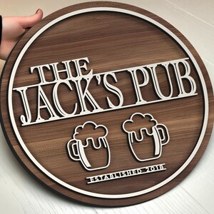 Personalized Bar Sign Round Wooden Sign Custom Wood Sign - Etsy
