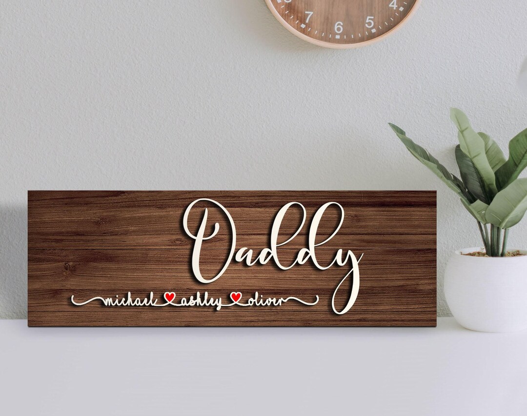 Personalized Embossed Wood Dad Sign, Gift for Dad, Custom Gift for Dad ...
