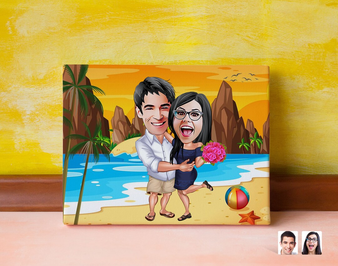 Personalized Cartoon Summer Holiday Drawing, Custom Cartoon Drawing ...