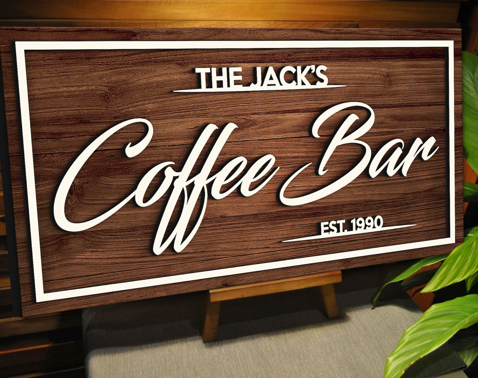 Personalized Coffee Bar Sign Wooden Sign Gift Custom Wood - Etsy